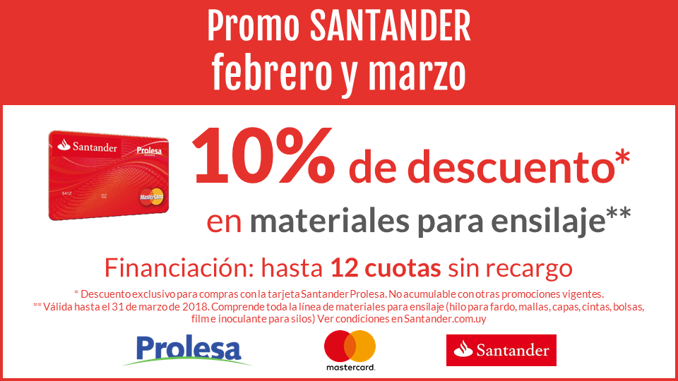 Promo Santander febrero y marzo 2018 | Prolesa