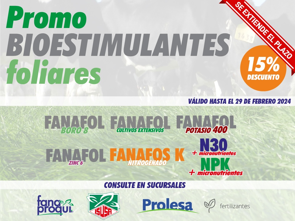 Extensión Promo Bioestimulantes foliares de Fanaproqui-ISUSA | Prolesa